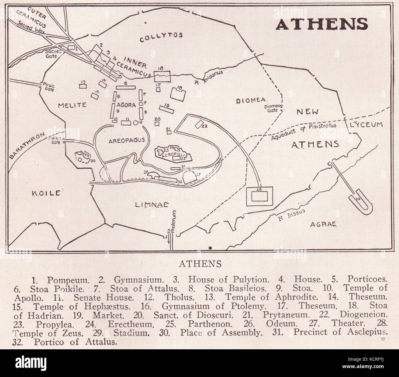 Mappa di atene antica immagini e fotografie stock ad alta risoluzione ...