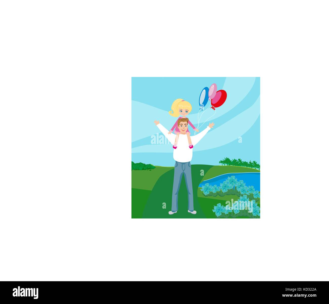 Uomo che porta la ragazza sulle spalle Immagini Vettoriali Stock - Alamy