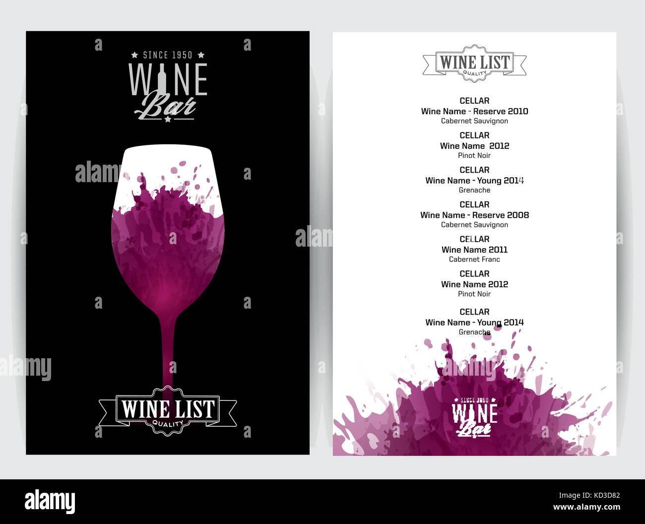 Wine list menu design immagini e fotografie stock ad alta risoluzione ...
