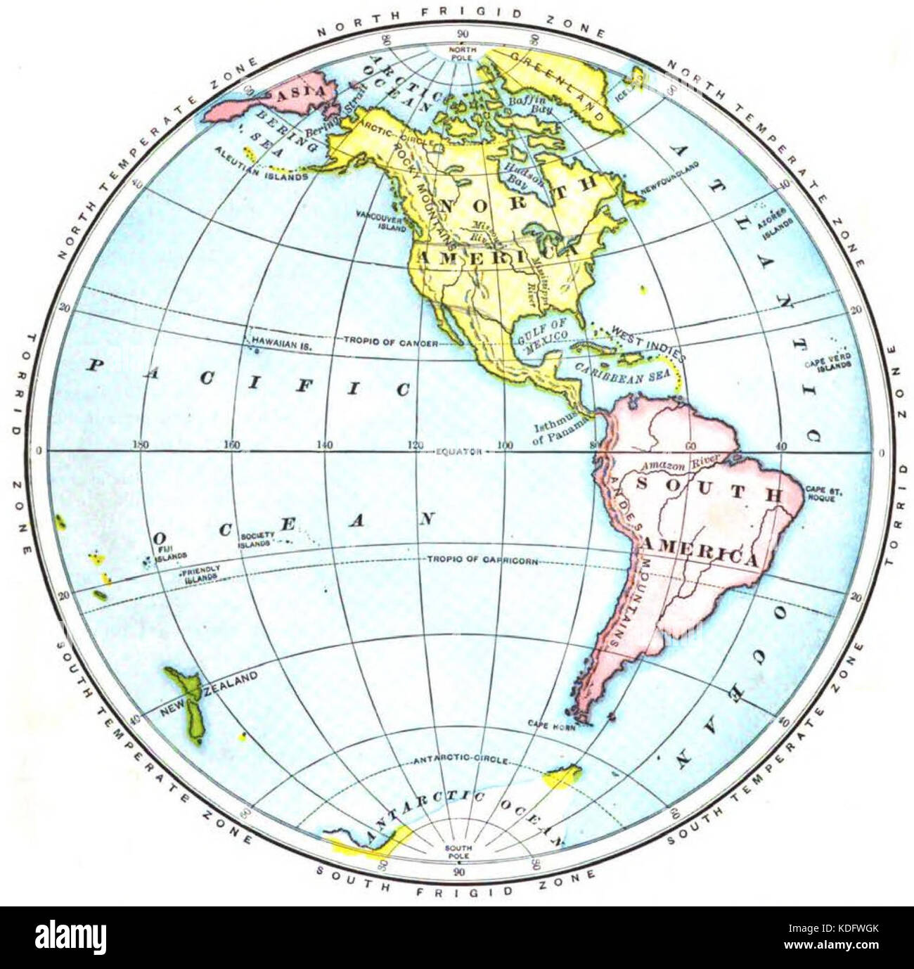 Mappa dell'emisfero occidentale immagini e fotografie stock ad alta ...