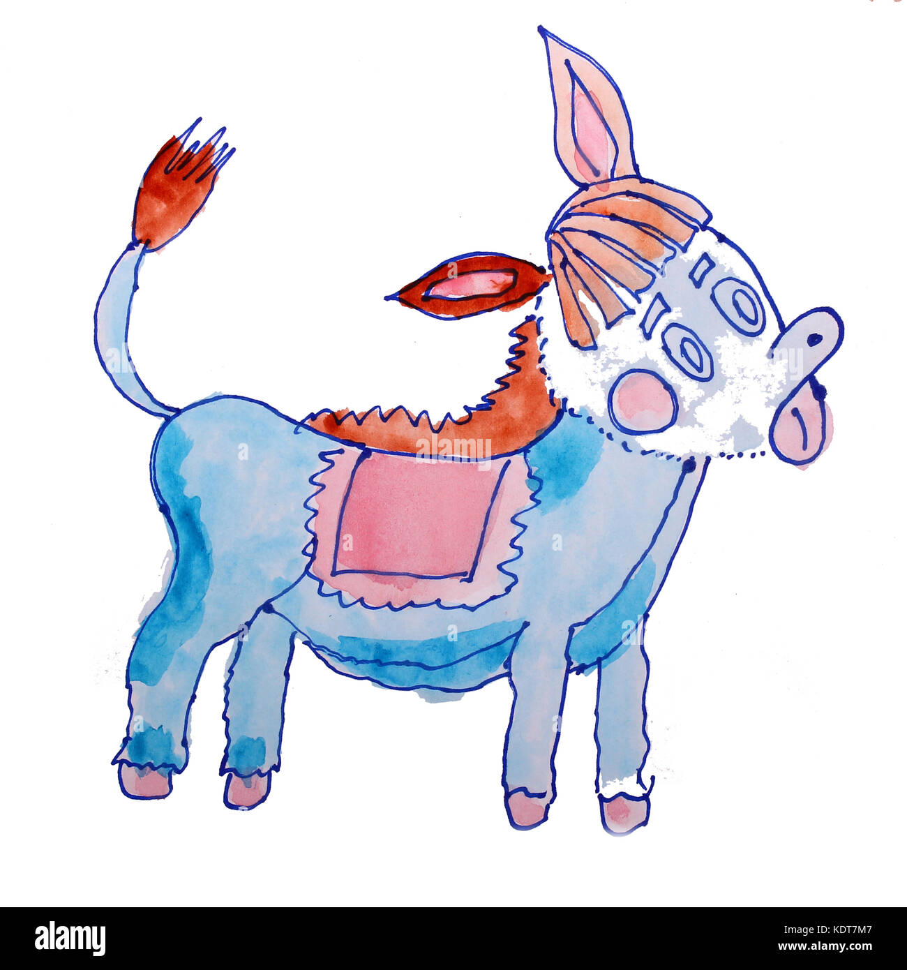 Donkey farm animal cartoon illustration immagini e fotografie stock ad ...