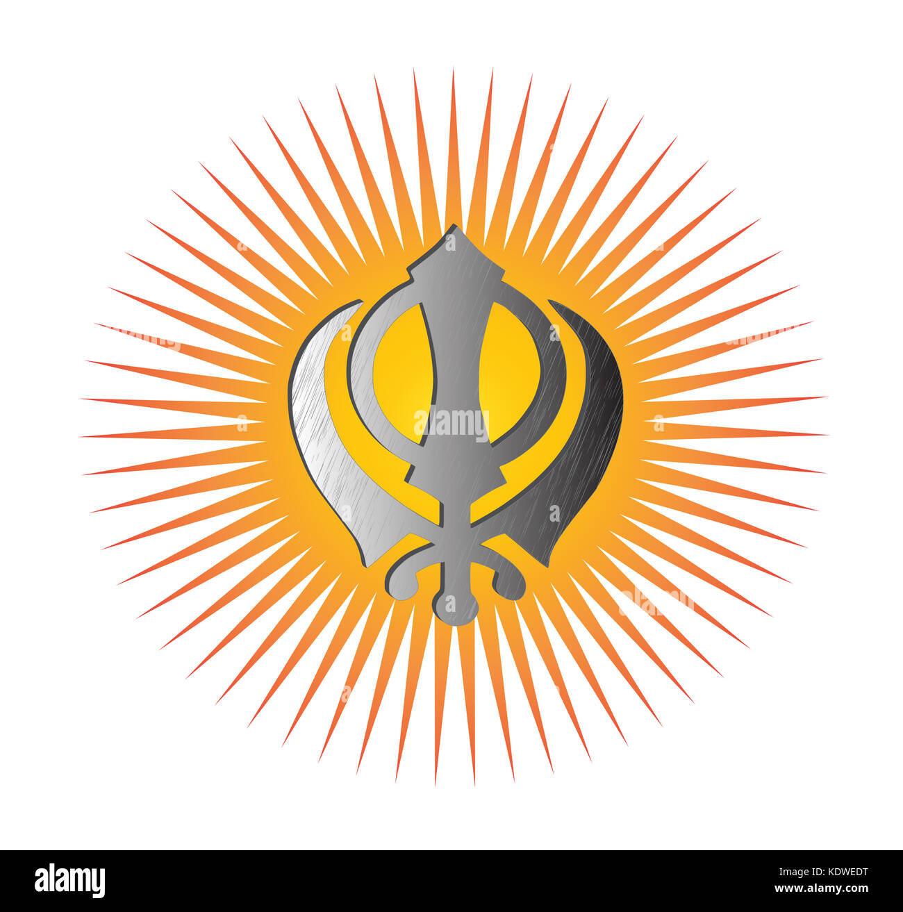 Il principale simbolo del sikhismo - segno Khanda realizzato in metallo ...
