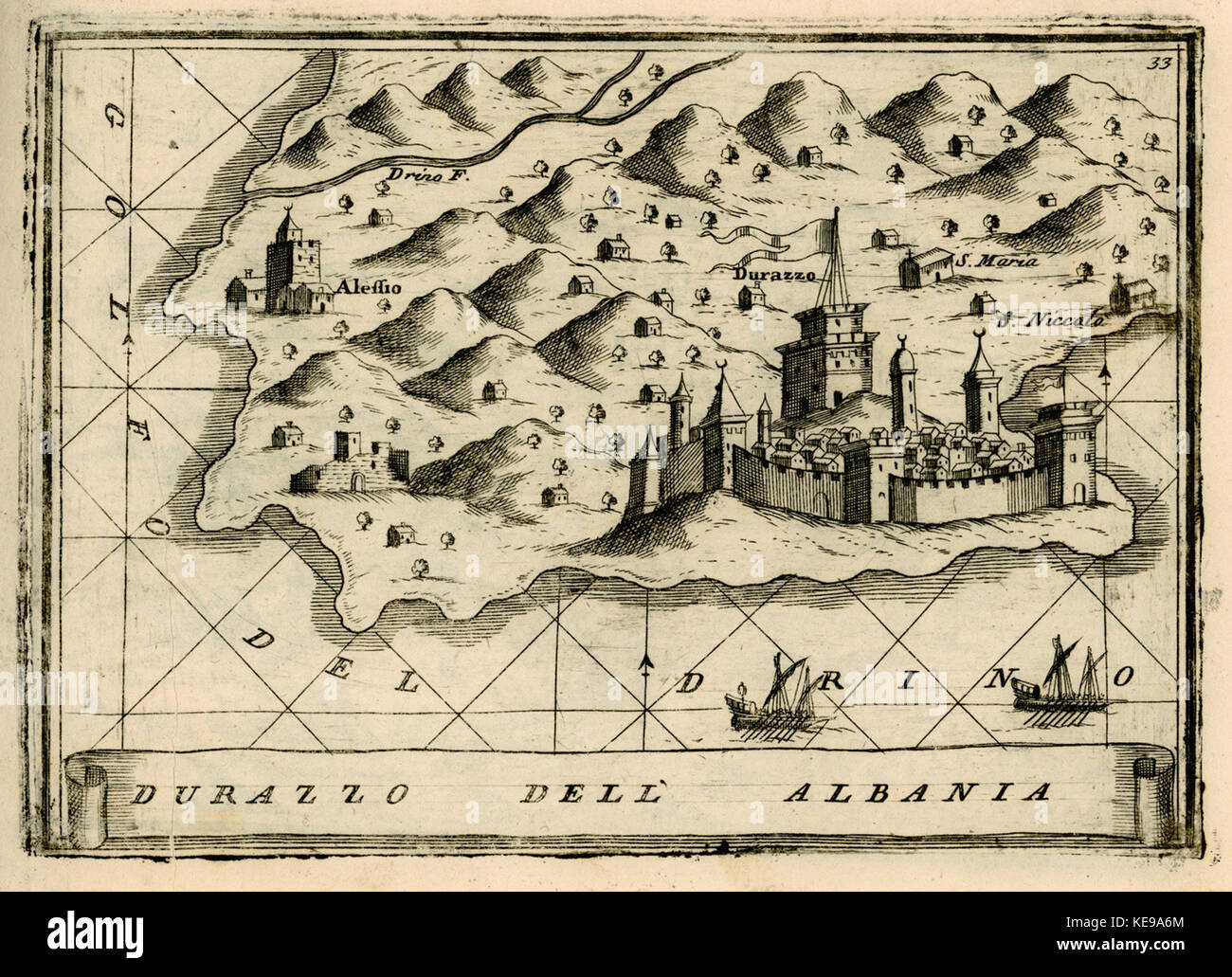 Mappa dell'albania italiana immagini e fotografie stock ad alta ...