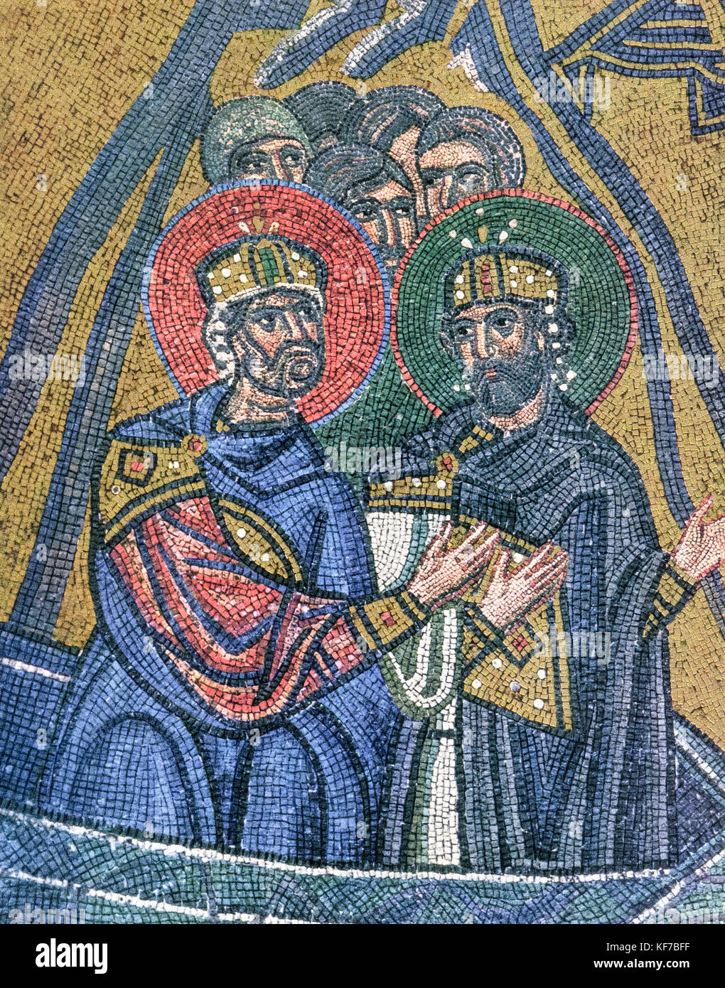 Grecia CHIOS monastero di Nea Moni - dettaglio del mosaico di discesa ...