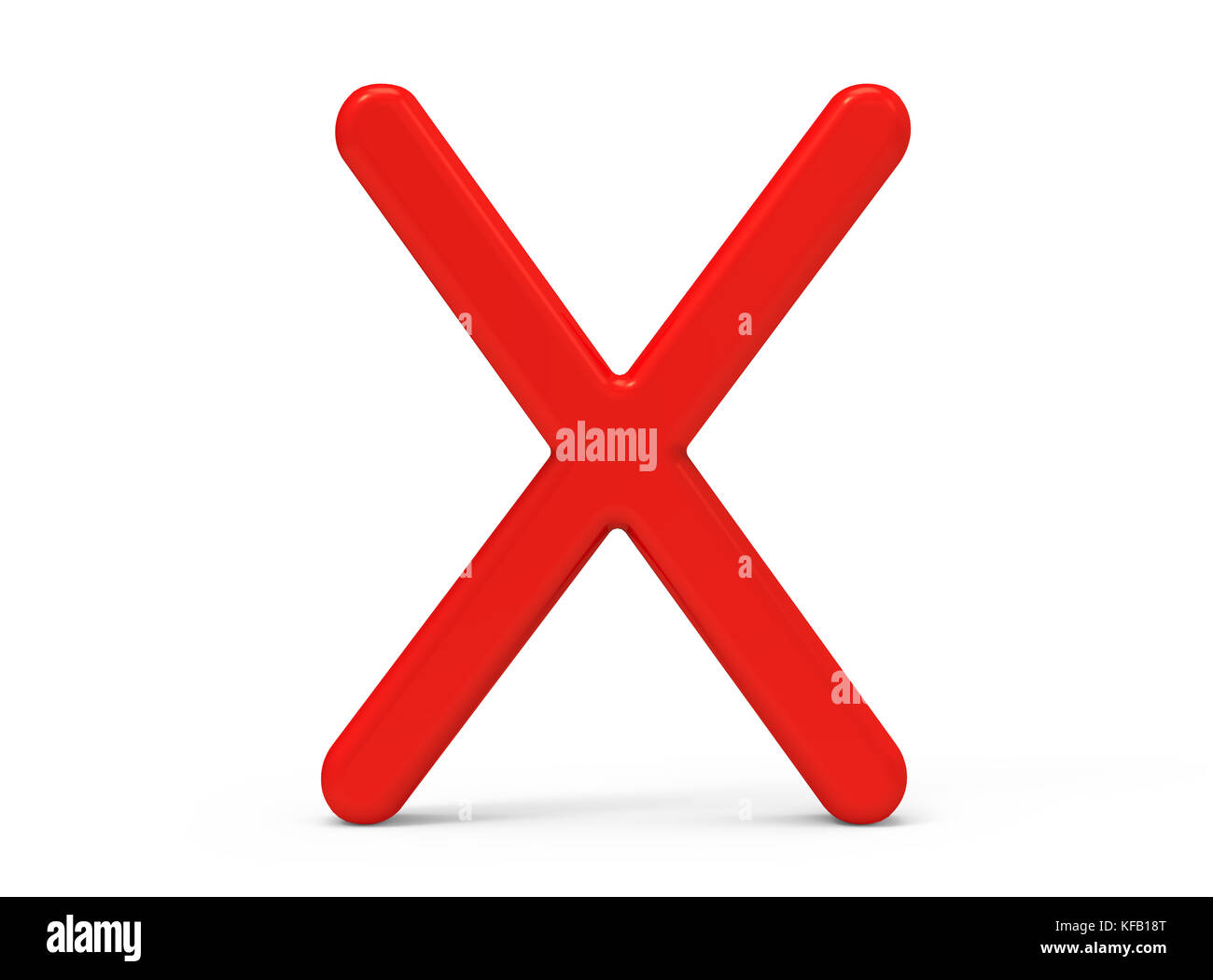 3D render alfabeto rosso X, sottile e texture plastica 3D design font ...