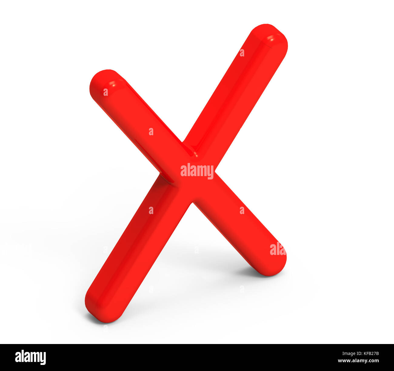 3D render alfabeto rosso X, sottile e texture plastica 3D design font ...