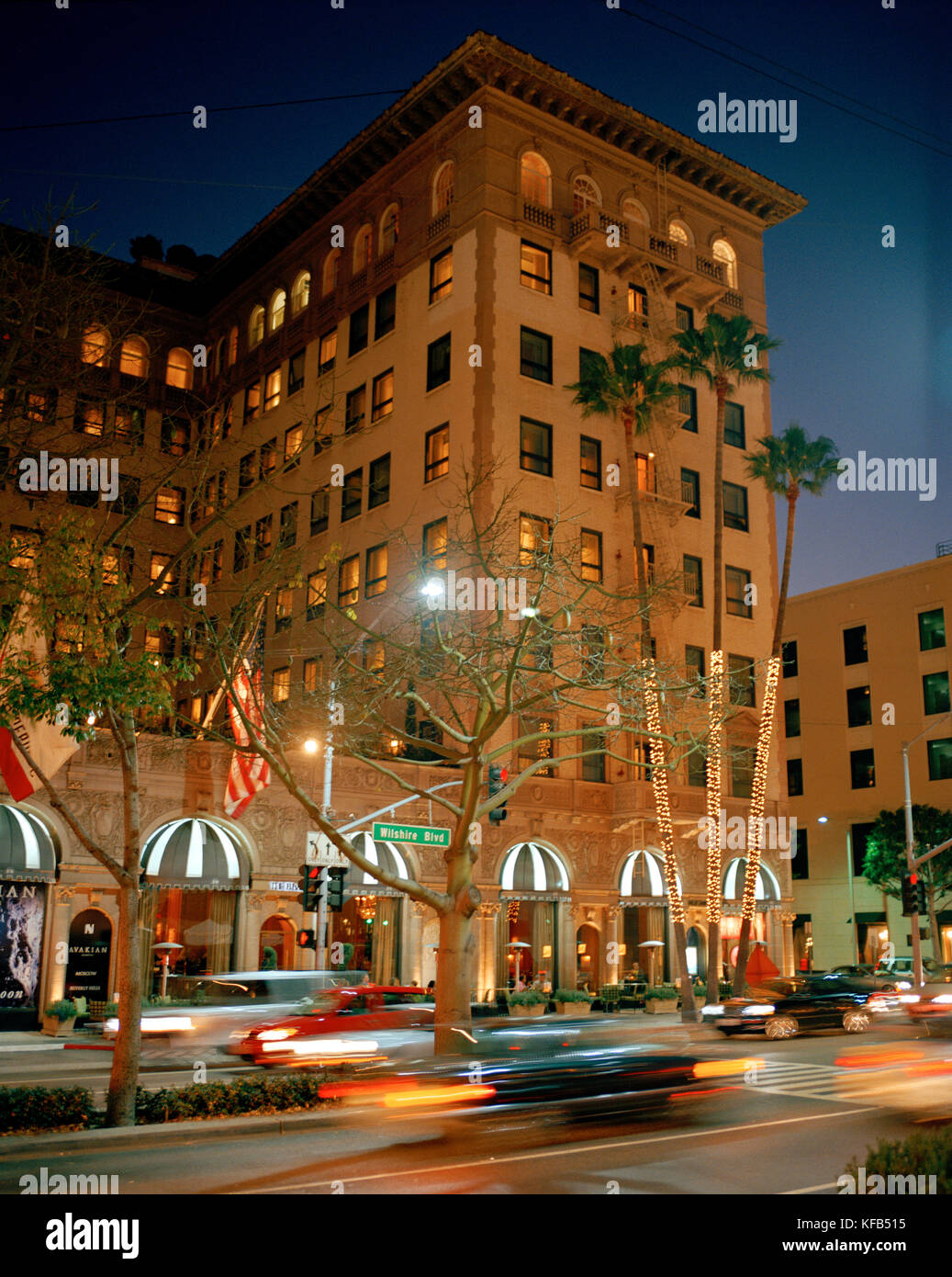 Stati Uniti, California, los angeles, beverly hills, esterno notte del ...