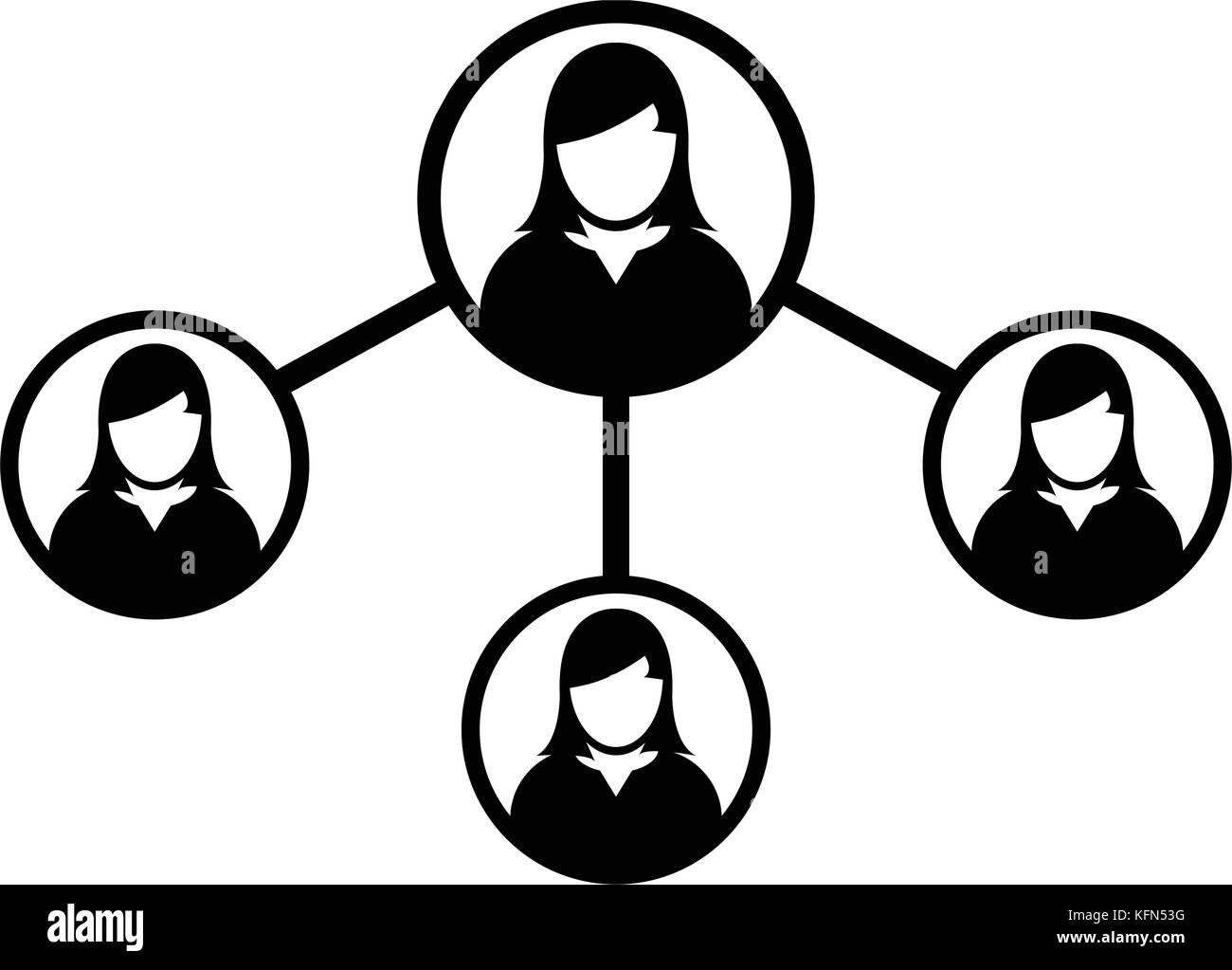 Rete di persone sociale icona di collegamento vettore persona femmina ...