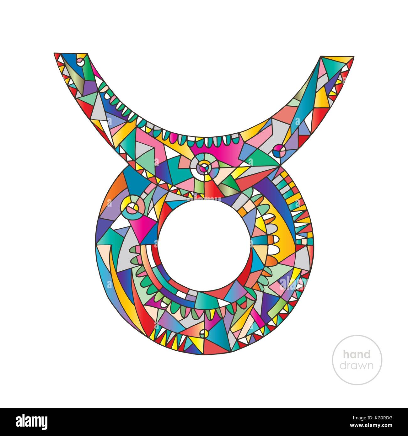 Toro segno zodiacale. oroscopo illustrazione vettoriale. astrologica ...