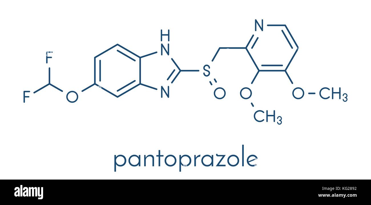 Pantoprazolo ulcera gastrica molecola di farmaco (inibitore della pompa ...