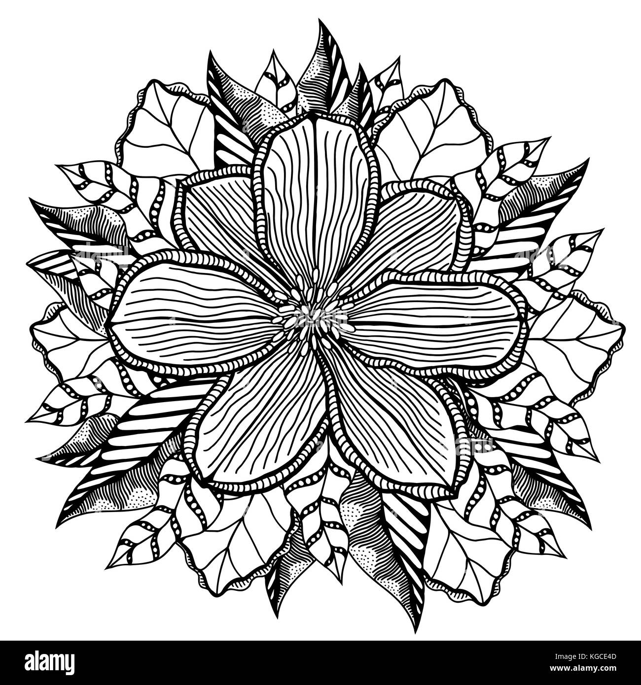 Disegni di arte fiore zentangle immagini e fotografie stock ad alta ...
