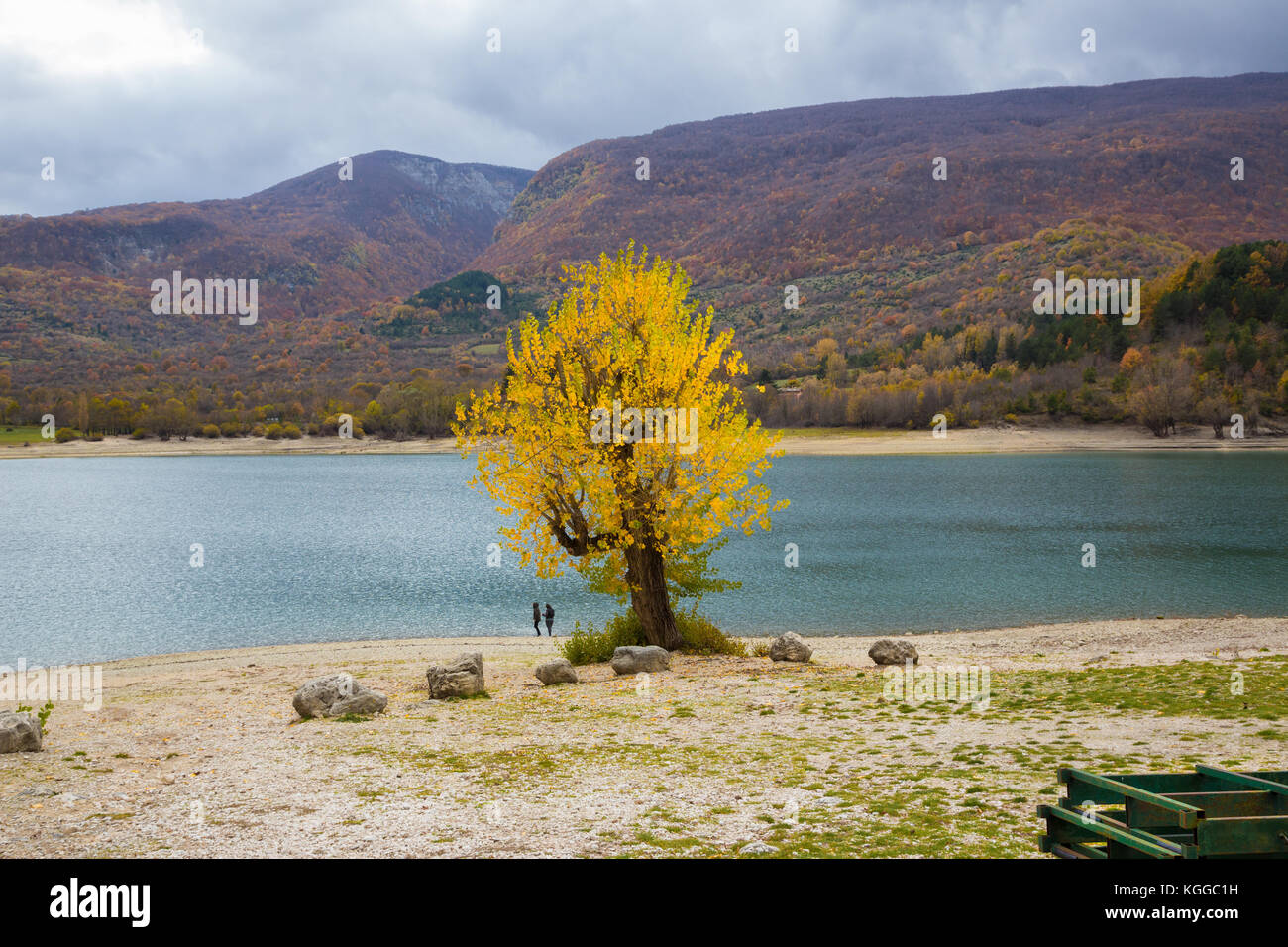 Il lago di Barrea (Abruzzo, Italia) - autunno nel lago di Barrea e i ...