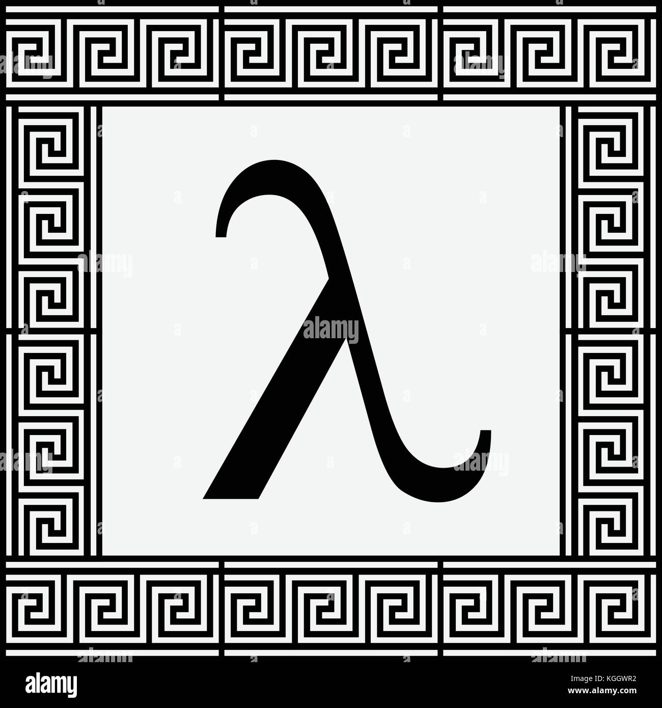 Lambda lettera greca icona, simbolo di lambda in greco antico telaio ...