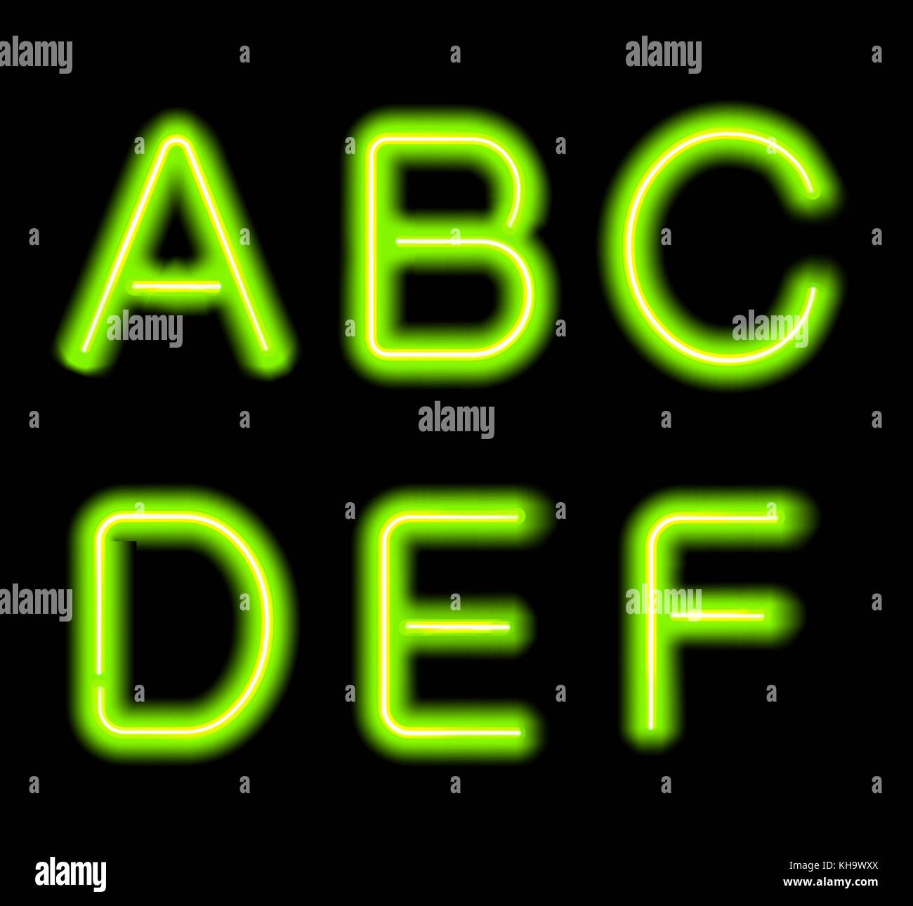 Alfabeto al neon Immagini Vettoriali Stock - Alamy