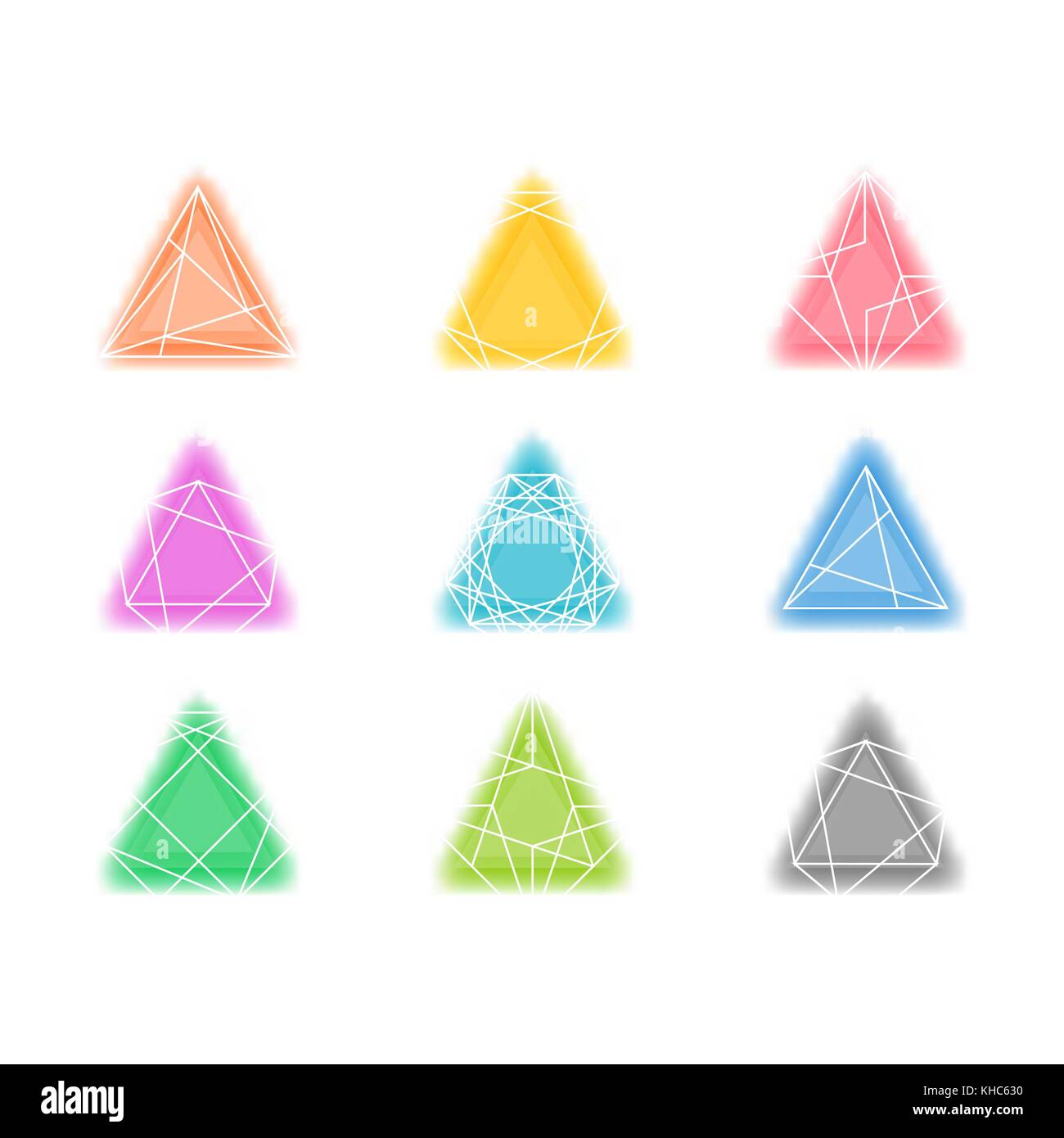 Set di simboli e forme. icone alla moda e logotipi. segni aziendali ...