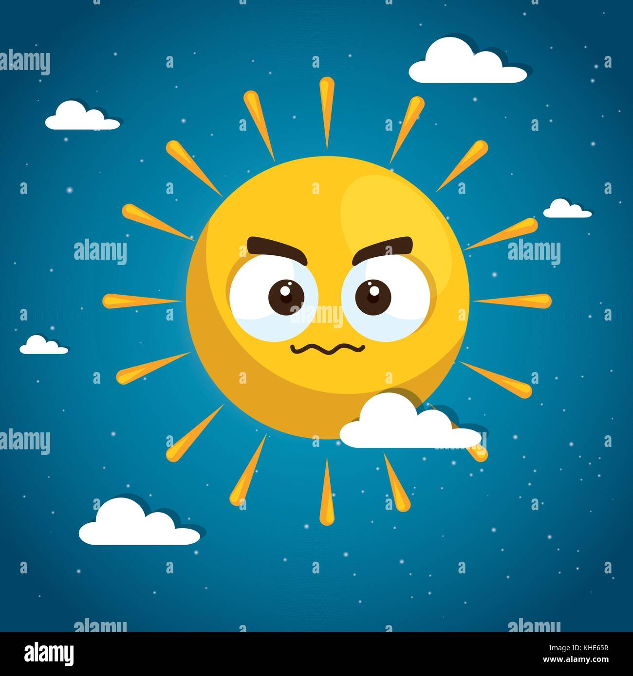 Smiley sun vector cartoon drawing Immagini Vettoriali Stock - Alamy
