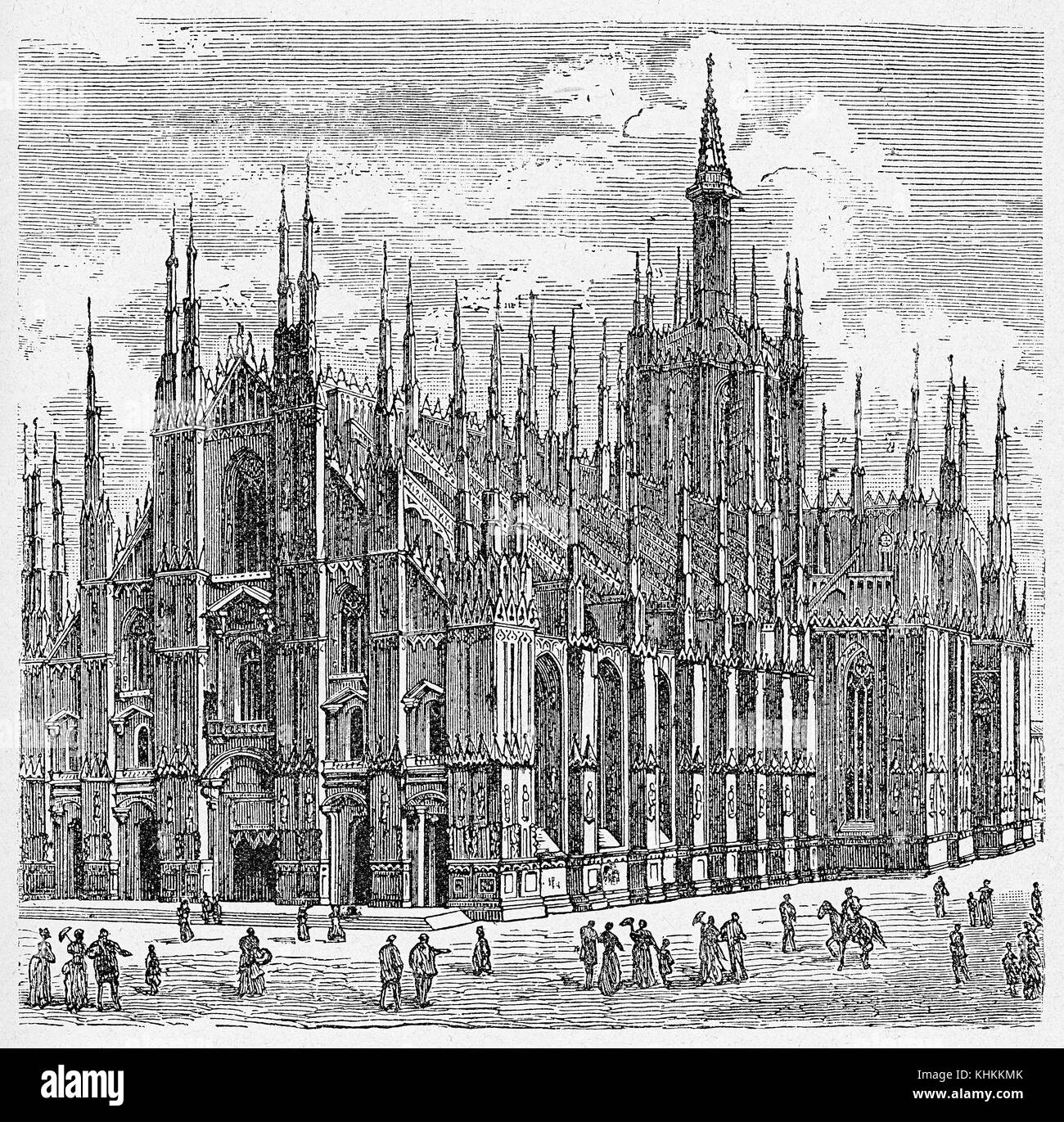 Cattedrale di Milano in stile gotico, immenso edificio rinascimentale ...