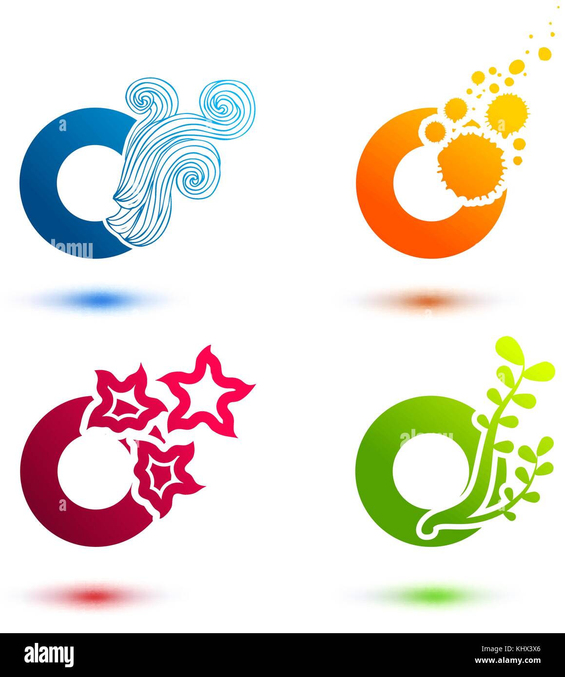 Set di simboli e forme. icone alla moda e logotipi. segni aziendali ...