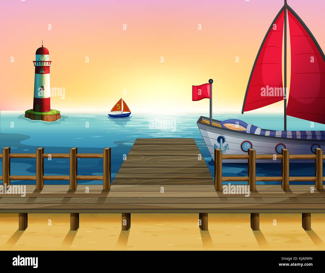 Un porto Immagini Vettoriali Stock - Alamy