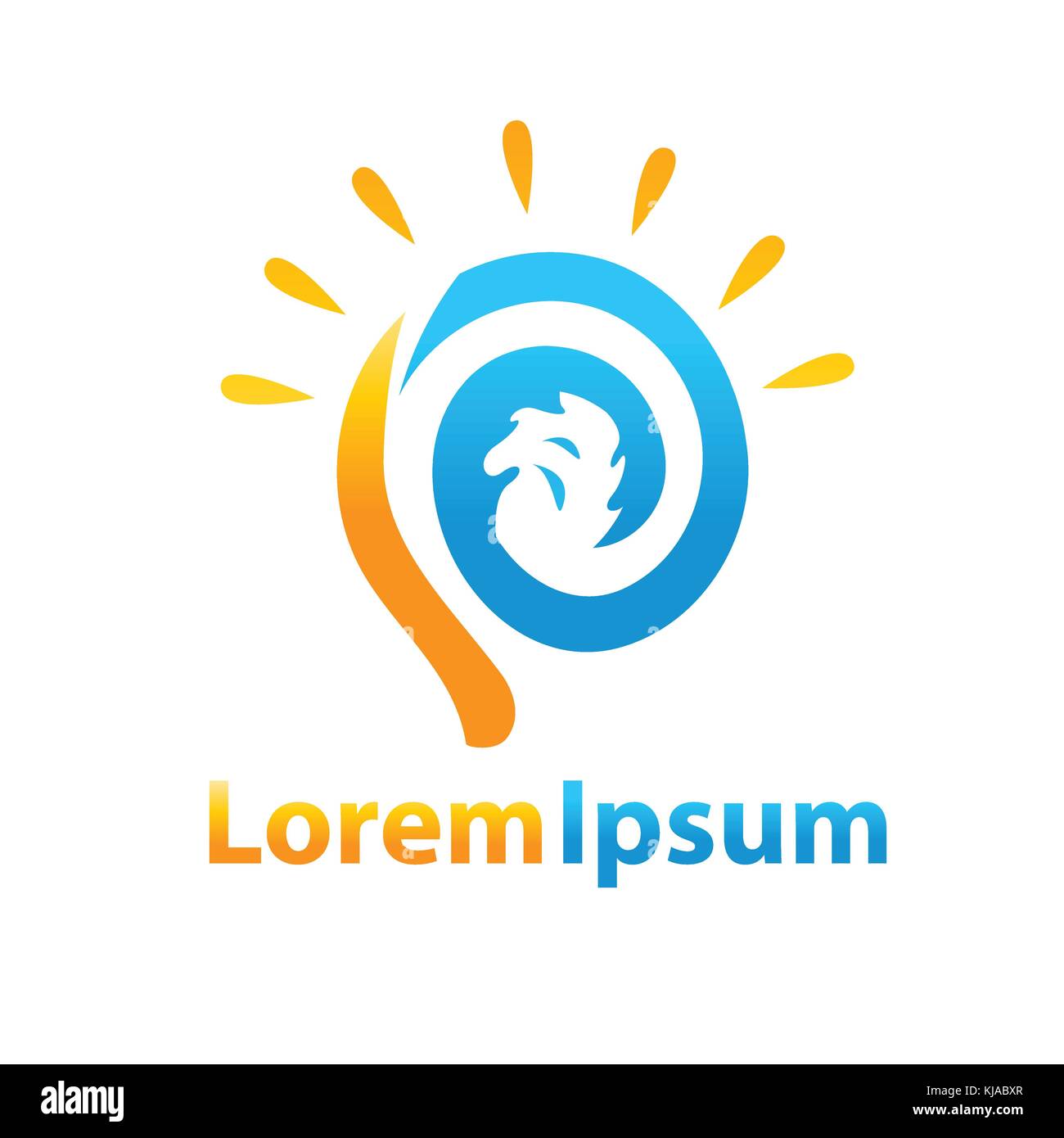 Onde di luce simbolo della lampadina , oceano nel bulbo di luce acqua ...