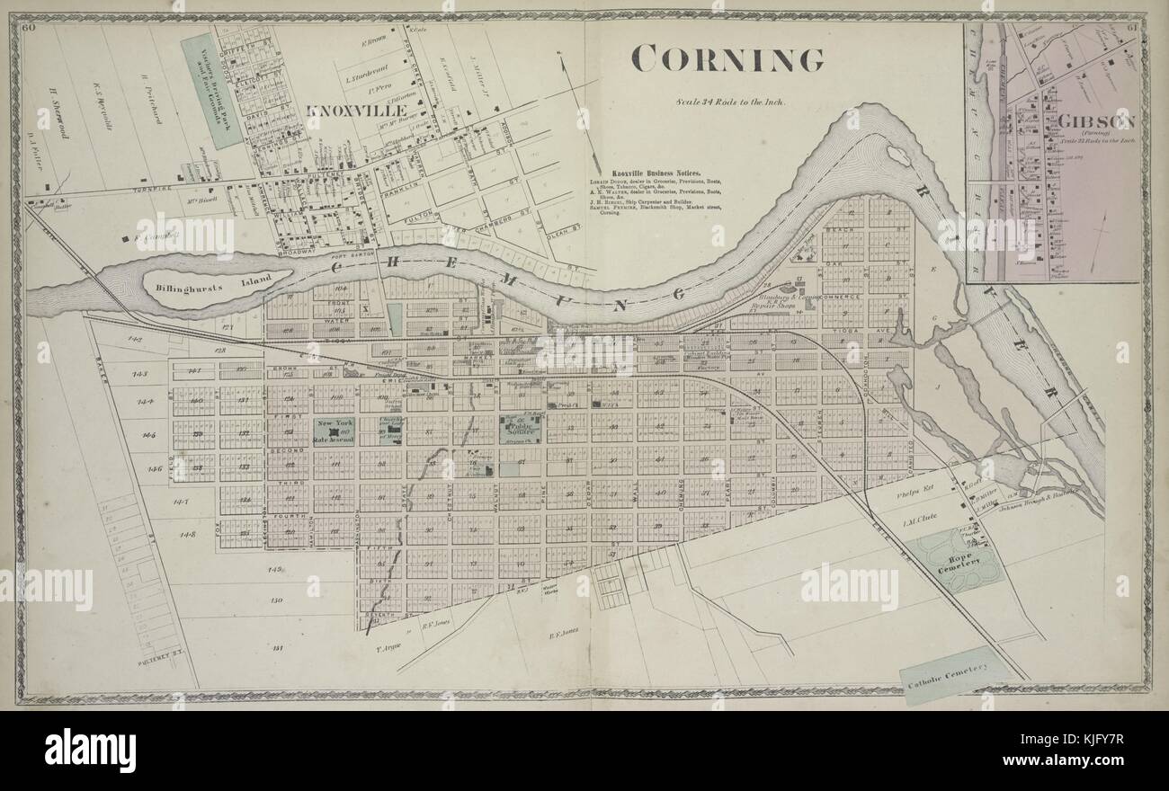 Corning mappa di new york immagini e fotografie stock ad alta ...
