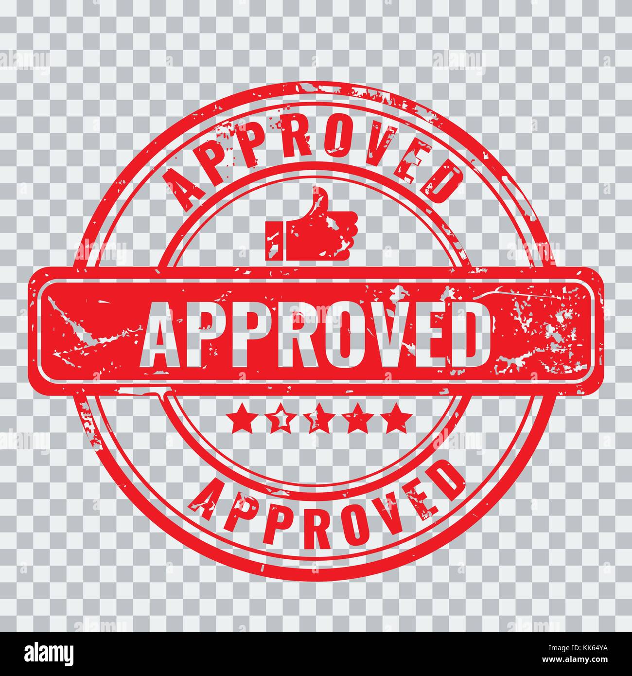 Timbro approvato con il vecchio vintage effetto grunge. isolate ed ...