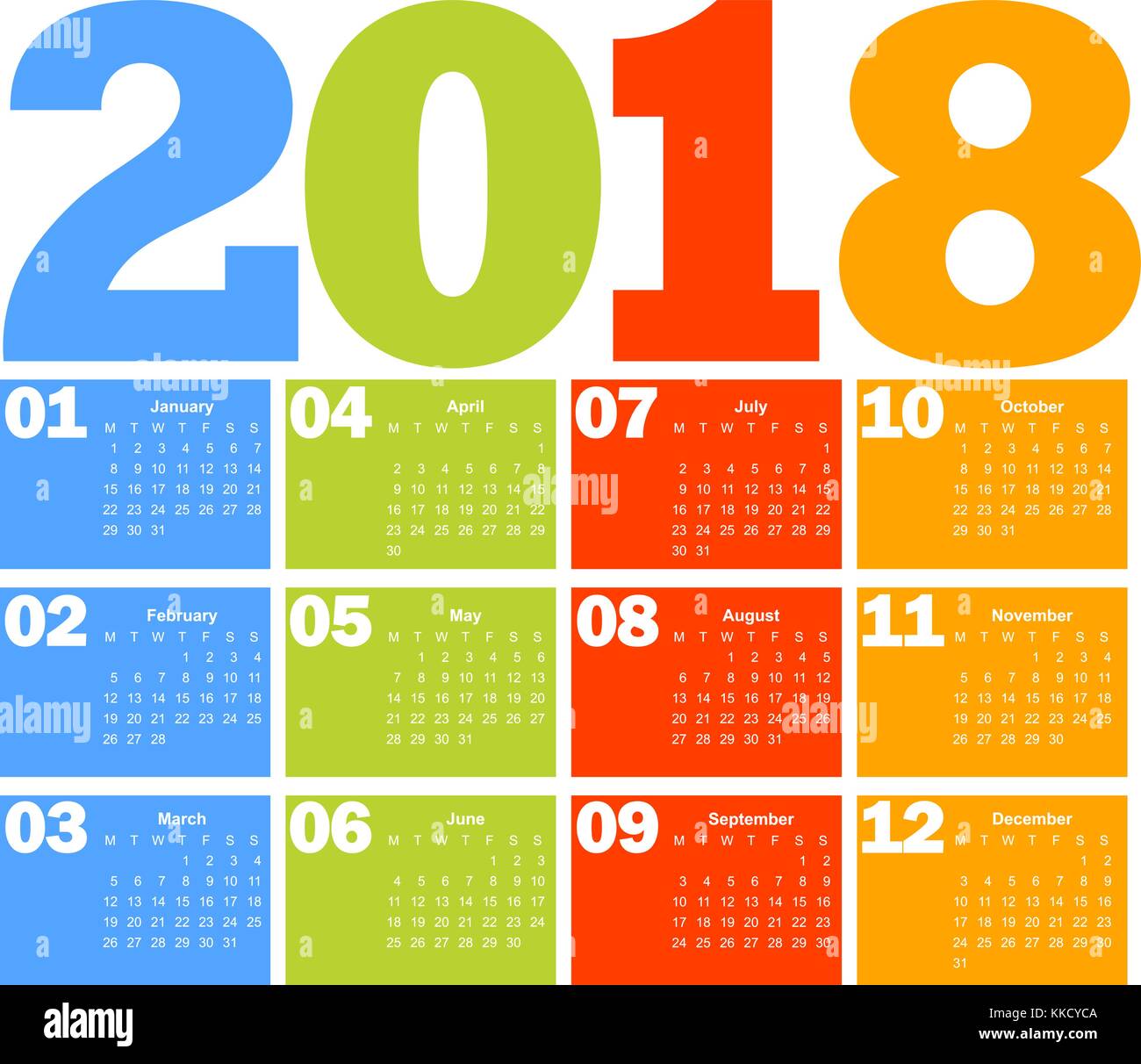 Calendario anno Immagini Vettoriali Stock - Alamy