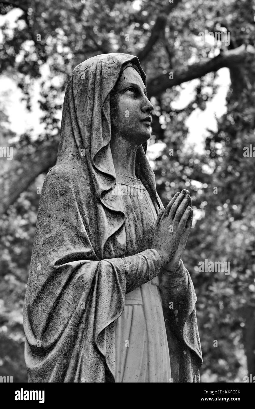 Statua scolpita in pietra religiosa della vergine maria immagini e ...