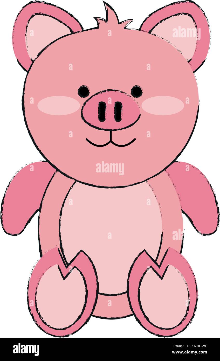 Cute draw pork cartoon Immagini Vettoriali Stock - Alamy