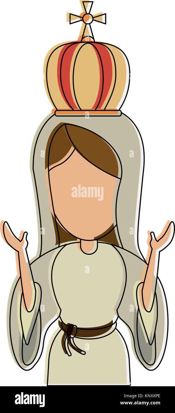 Vergine Maria icona del fumetto illustrazione vettoriale graphic design ...