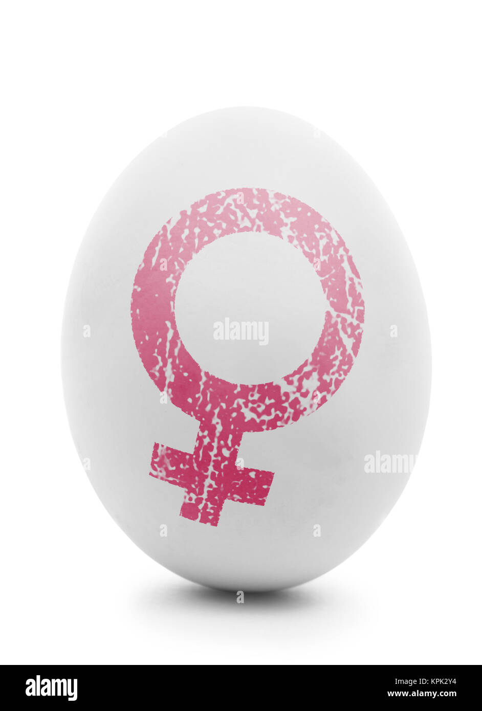 Bianco con uovo rosa simbolo femmina isolato su bianco Foto stock - Alamy