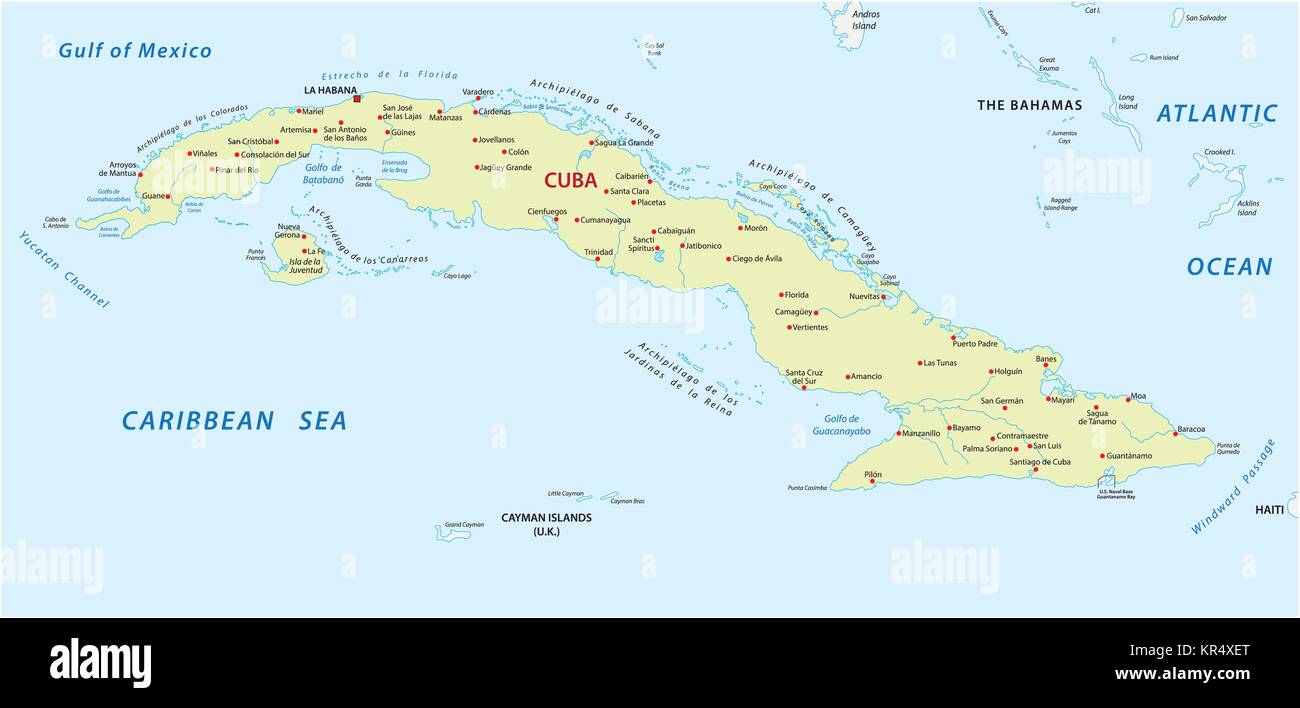 Mappa di cuba Immagini Vettoriali Stock - Alamy