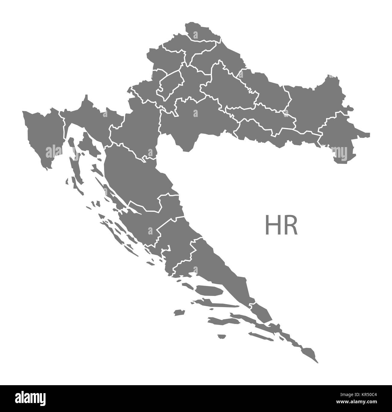 Croazia regioni mappa immagini e fotografie stock ad alta risoluzione ...