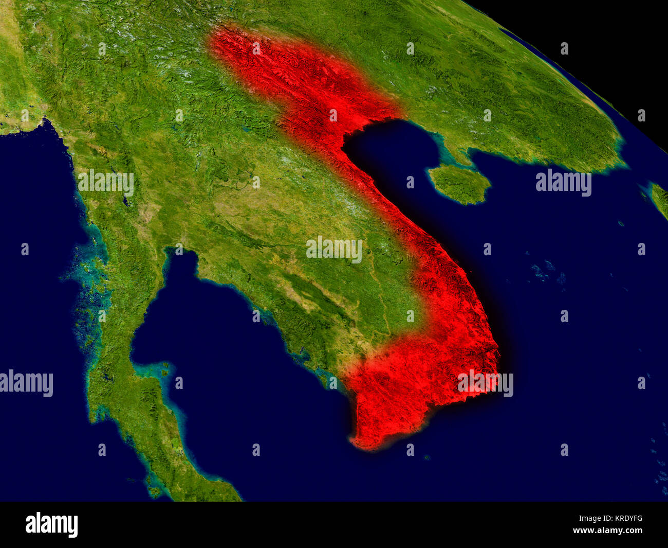 Vietnam map satellite geography immagini e fotografie stock ad alta ...