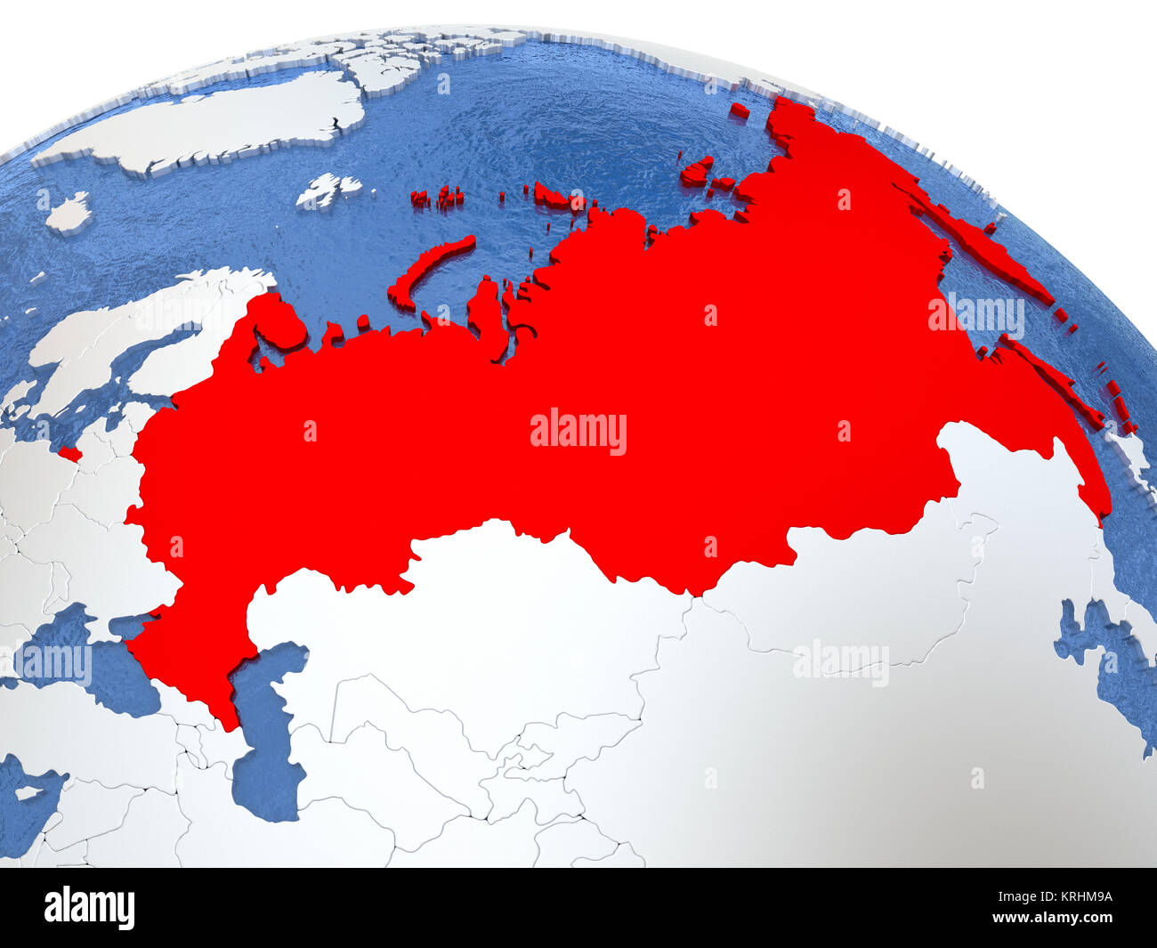 Mappa politica russia con i confini immagini e fotografie stock ad alta ...