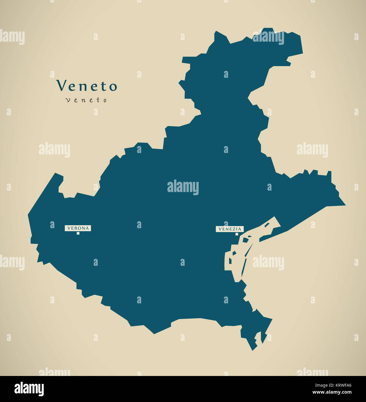 Mappa della regione veneto immagini e fotografie stock ad alta ...