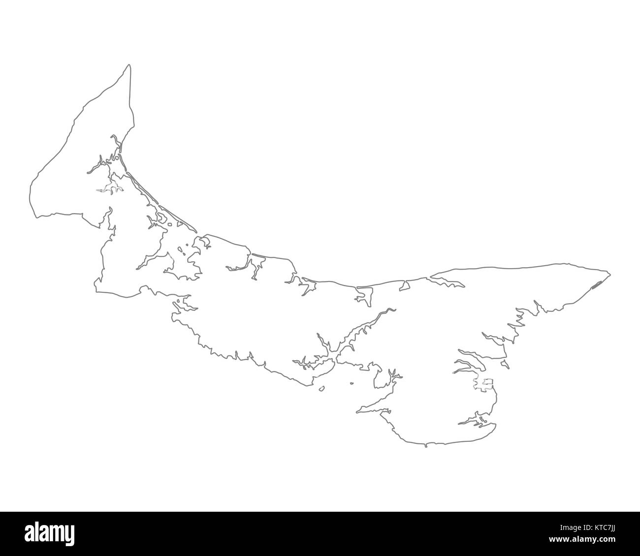 Mappa del principe edward island Foto e Immagini Stock in Bianco e Nero ...