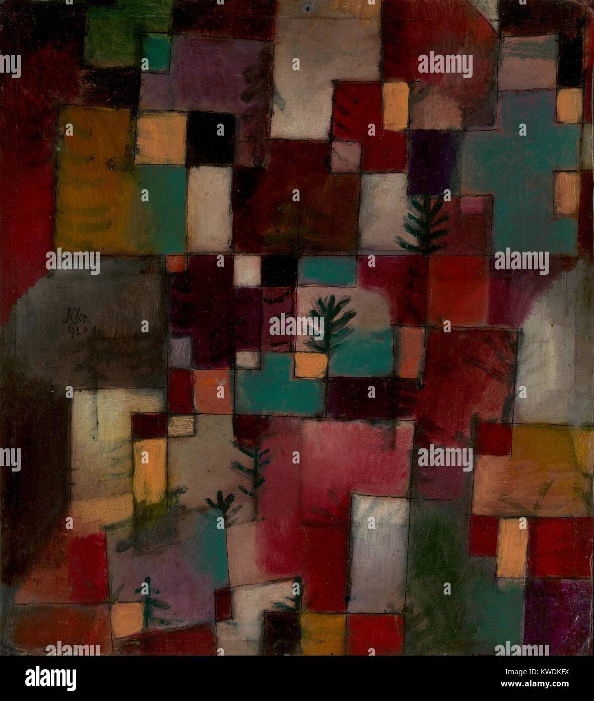 REDGREEN E VIOLA I ritmi, di Paul Klee, 1920, Swiss pittura, olio e ...