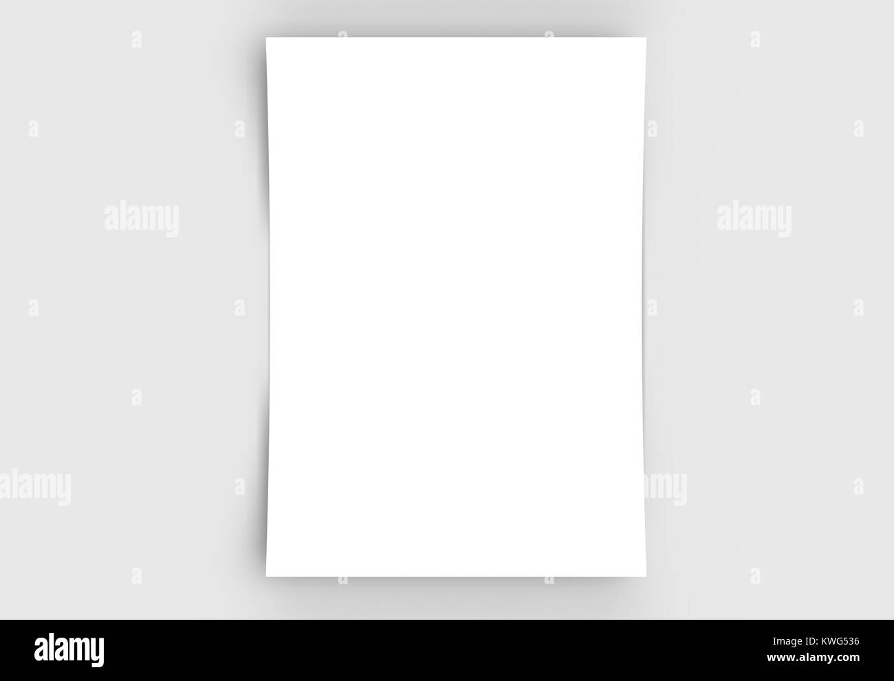 Formato A4 carta vuoto modello di nota. Foglio bianco carta mock up. 3D ...
