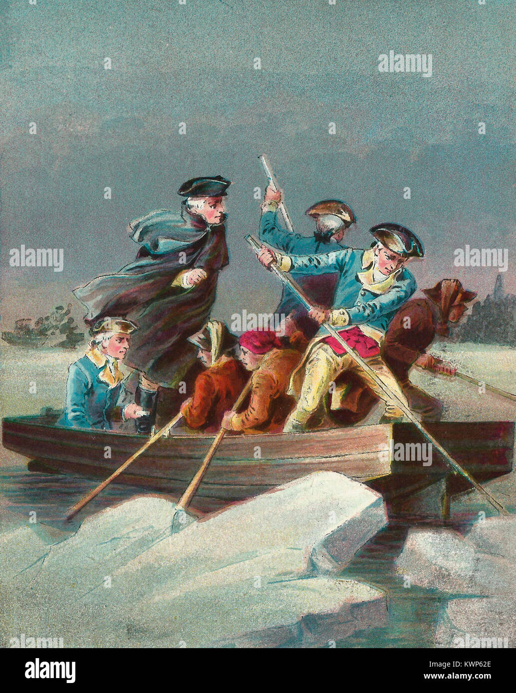 George Washington che attraversa il Delaware durante la Rivoluzione ...