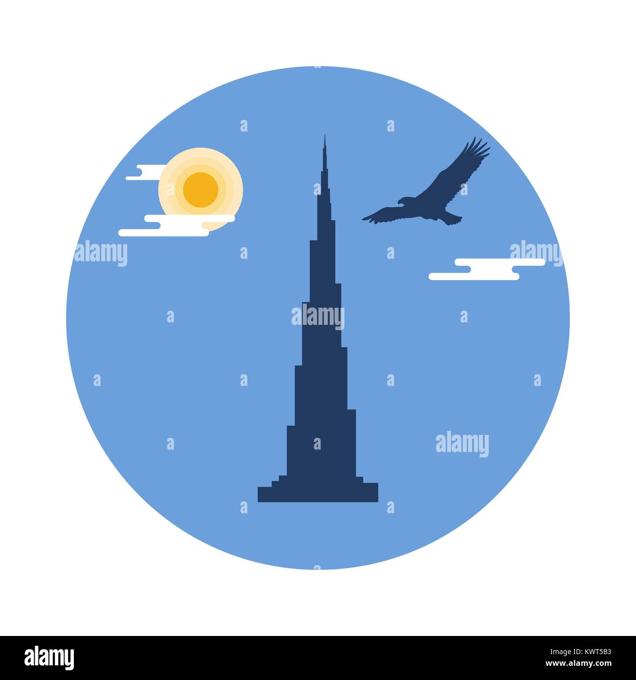 Emirati Arabi Uniti grattacielo silhouette. Dubai famoso edificio e il ...