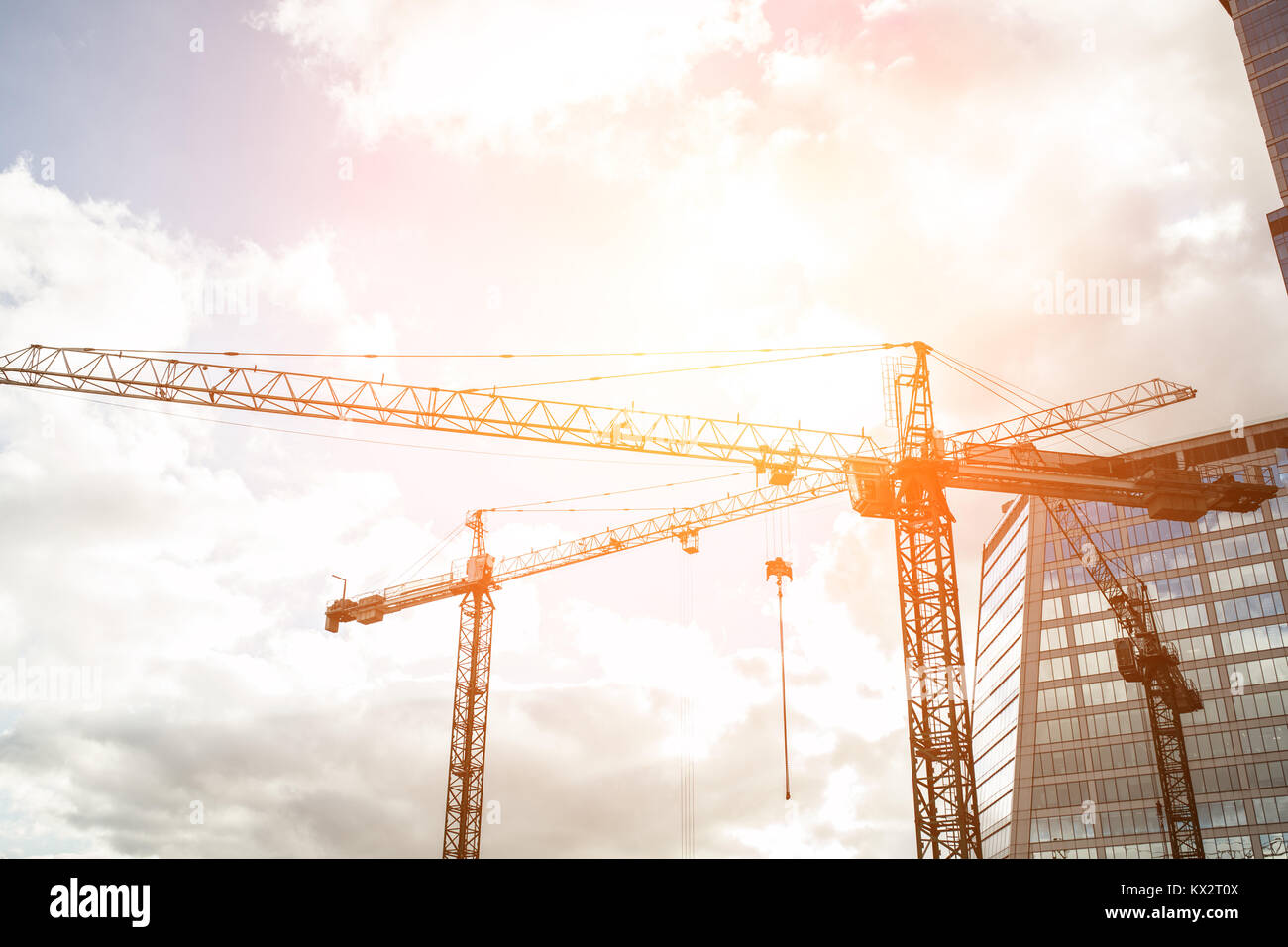 Abstract background industriale con gru edili sagome più incredibile ...