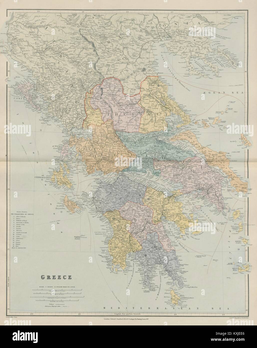 Mappa ingrandita della grecia immagini e fotografie stock ad alta ...
