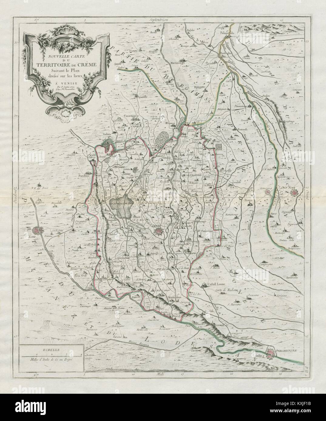 "Nouvelle Carte du Territorie de Crema". Crema Lombardia Italia ...