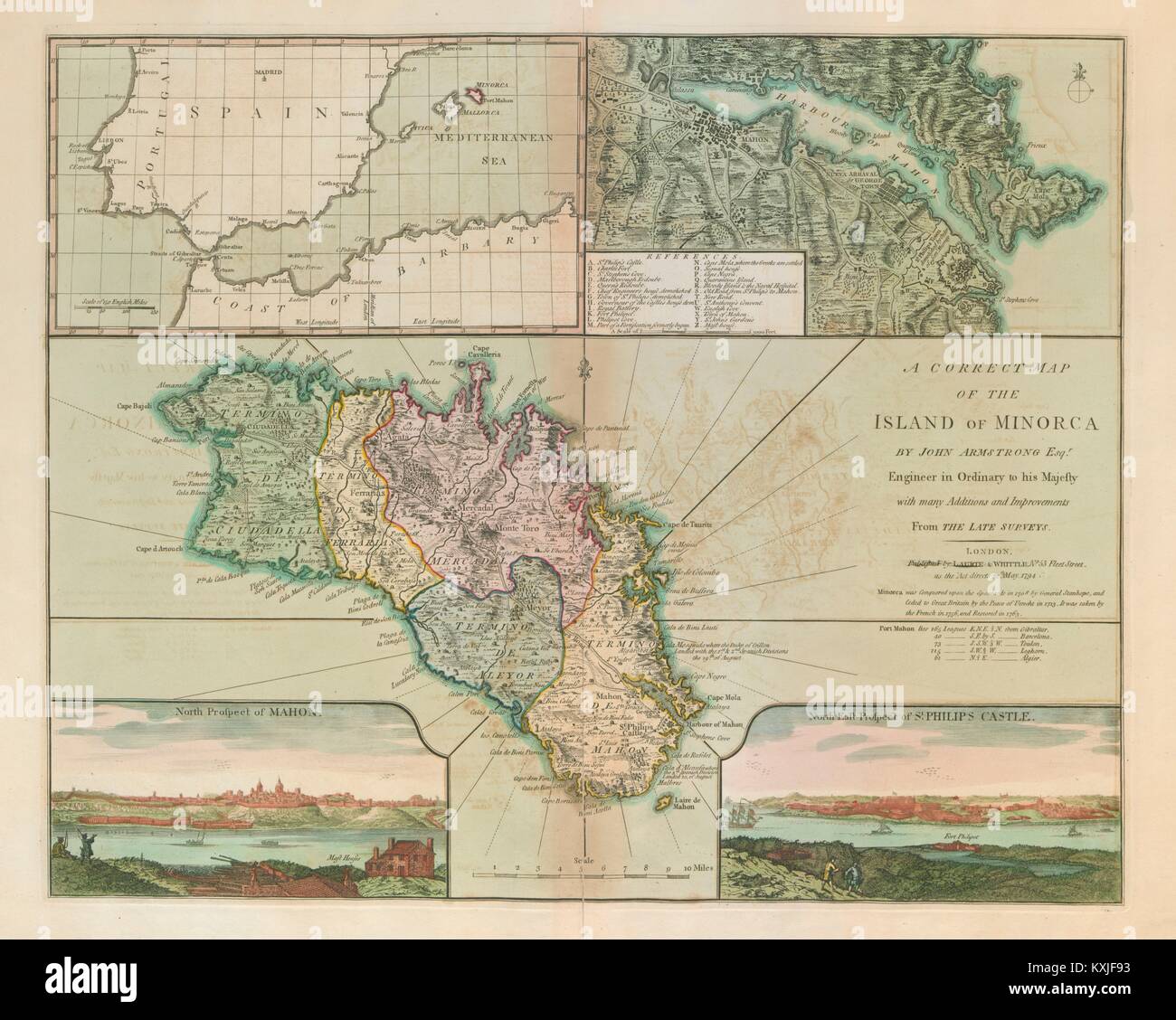 Mappa di minorca spagna immagini e fotografie stock ad alta risoluzione ...