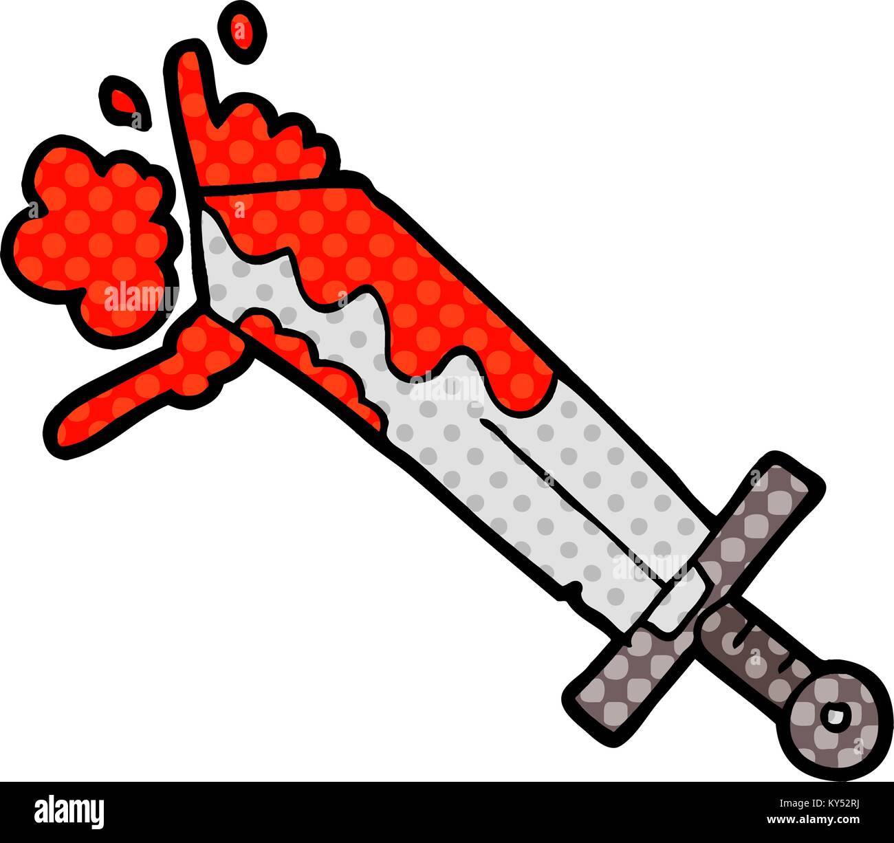 Freehand drawn cartoon bloody sword immagini e fotografie stock ad alta ...