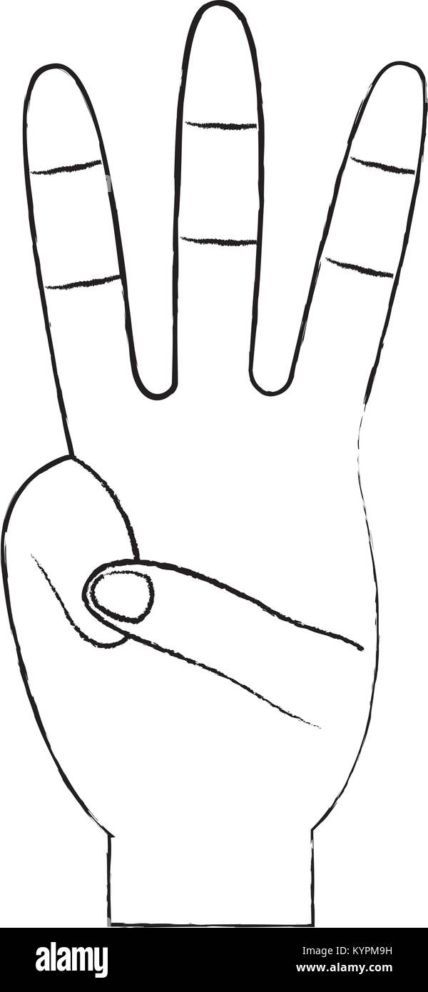 Simbolo delle tre dita Foto e Immagini Stock in Bianco e Nero - Alamy