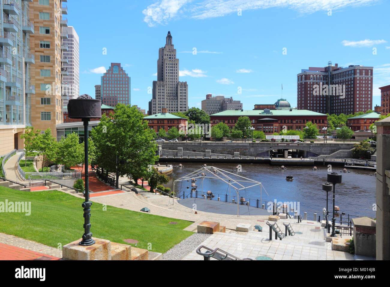 Providence, Rhode Island. Skyline della città in Nuova Inghilterra ...