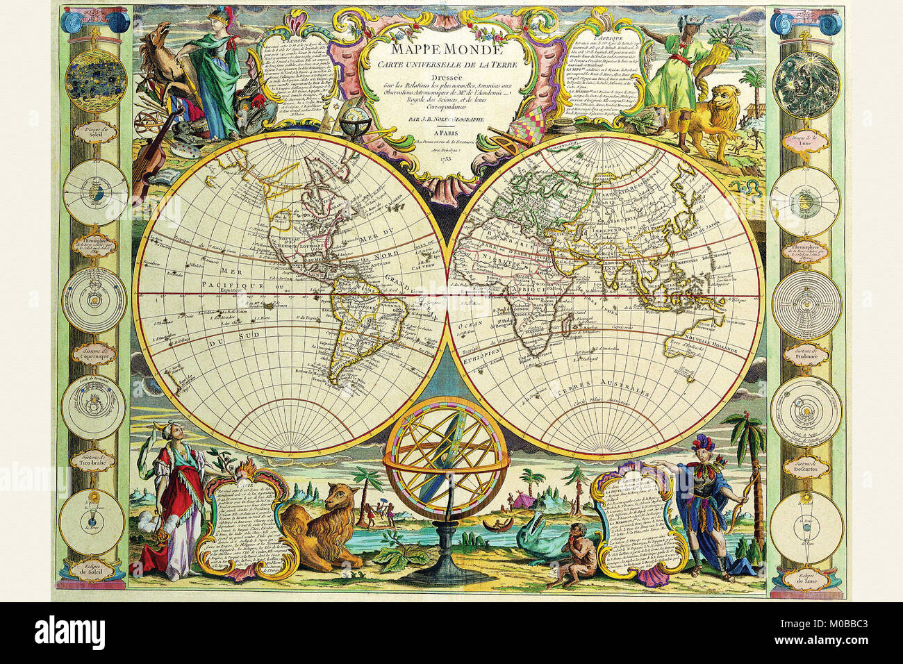 Mappa Monde Carte Universelle de la terre Foto stock - Alamy