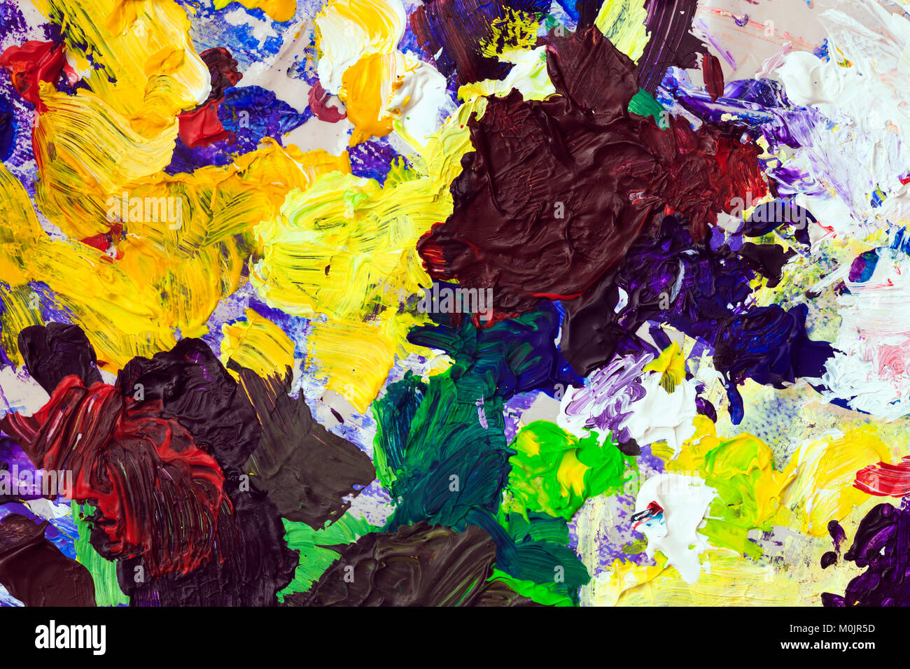 Tavolozza brillante dell artista, texture di misti ad olio vernici di ...